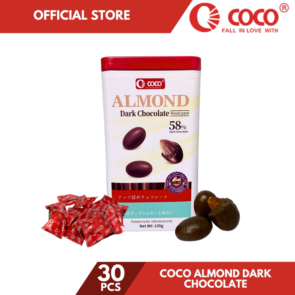 COCO Almond Dark Chocolate 135g Per Can | Shopee Philippines