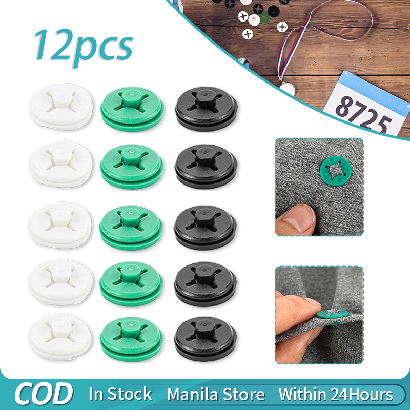 12 Pcs Running Bib Clips Fixing System Race Number Buckle Marathon ...