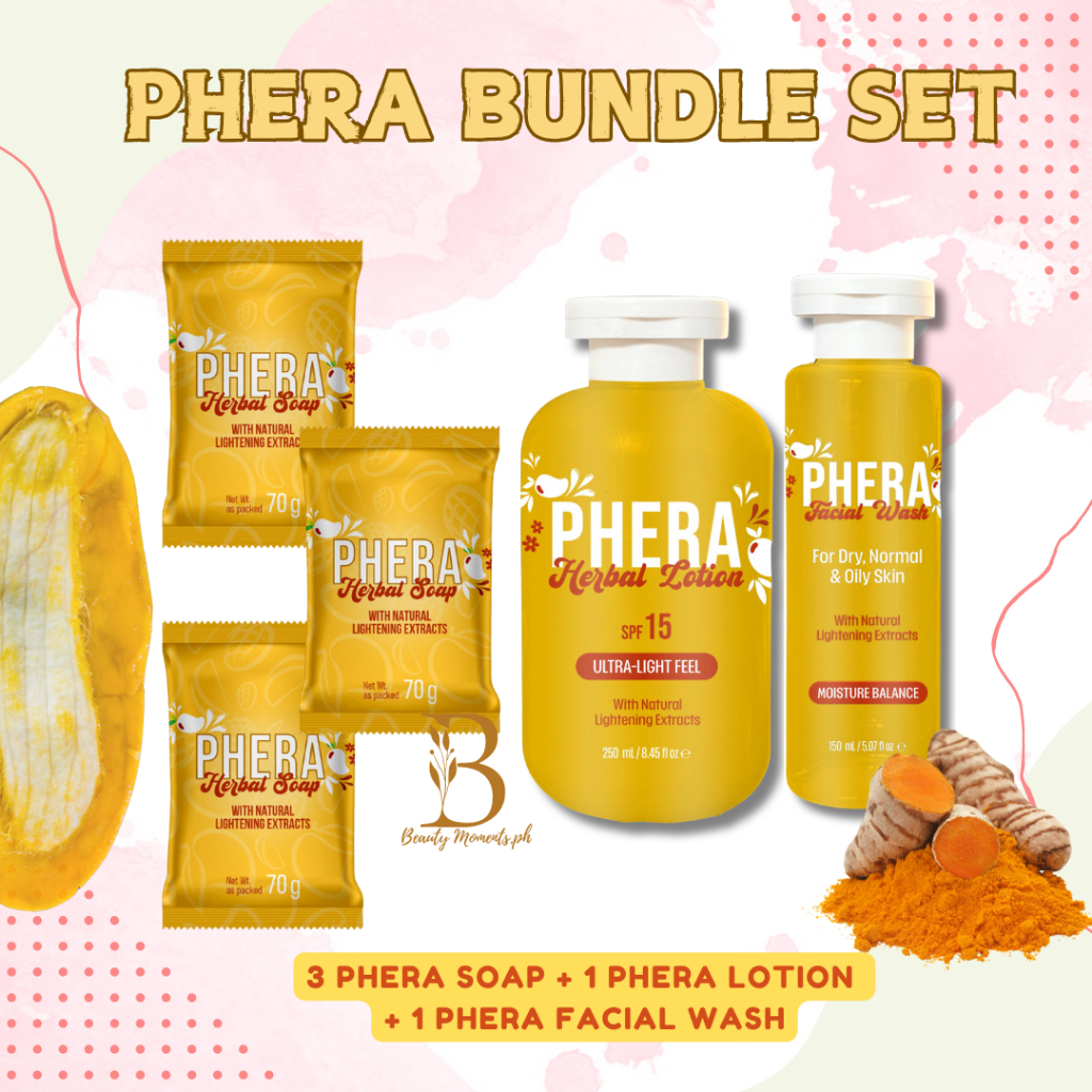 PHERA WHITENING SET (3 PCS PHERA SOAP,1LOTION,1FACIAL WASH)ANTI-AGING ...