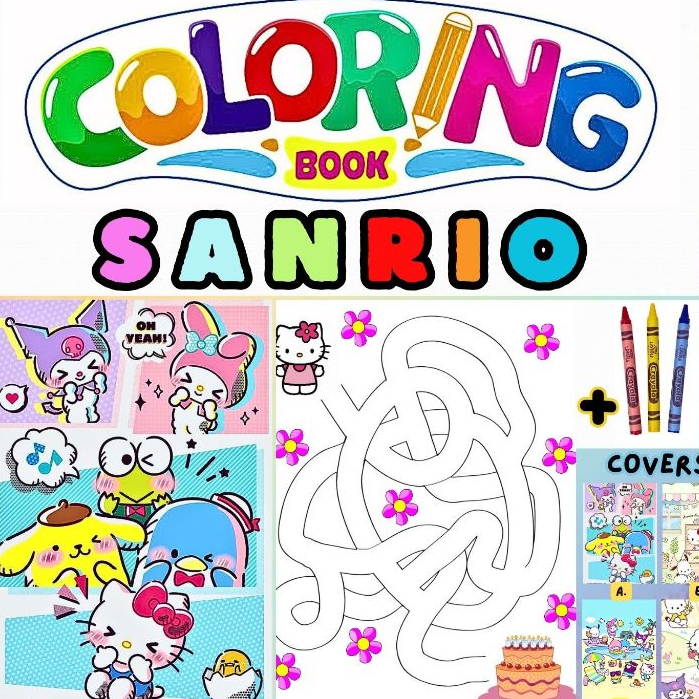 SANRIO COLORING ACTIVITY BOOK – FUN & EDUCATIONAL GIFT, BIRTHDAY ...
