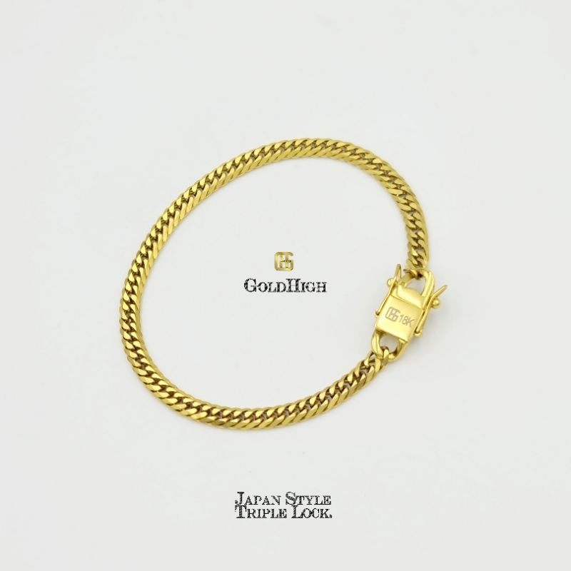 GoldHigh Japan Style Triple Lock Bracelet Thin 5mm | Shopee Philippines