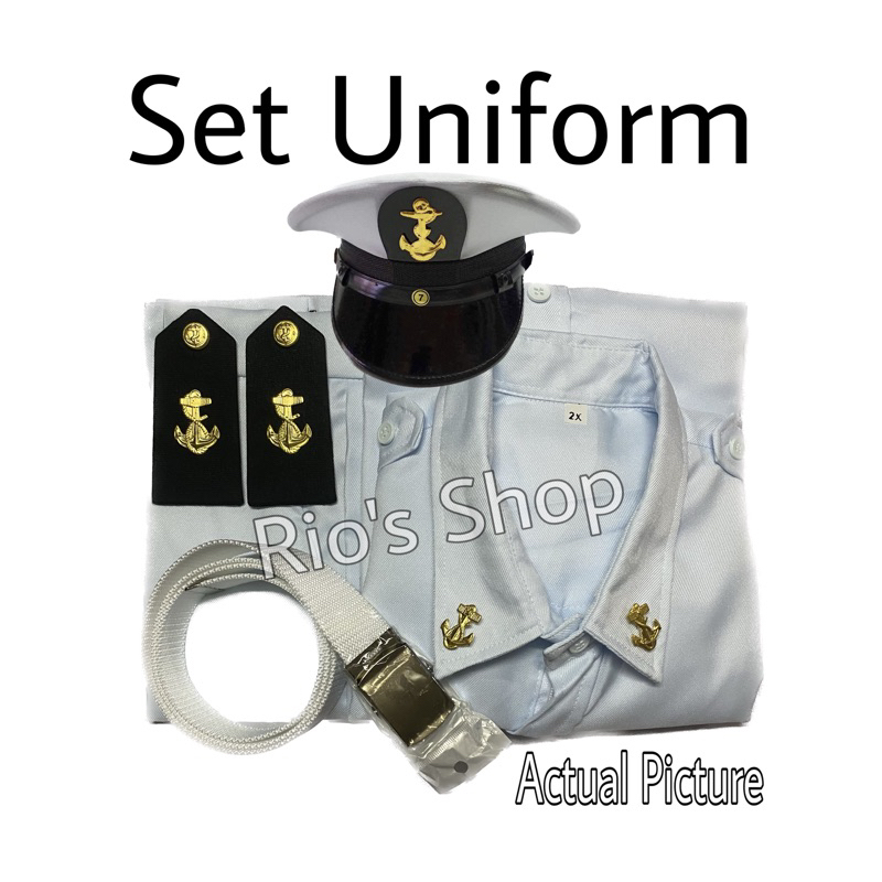 Set Marine Uniform with Polo,White Pants,Shoulder Board,Garrison Belt ...