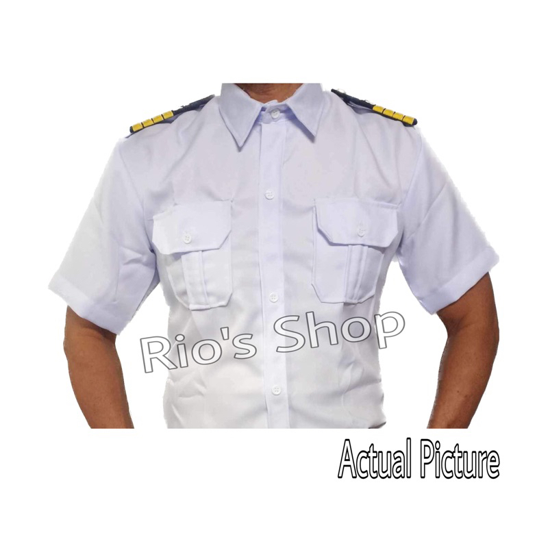 Polo Uniform for Seaman Adult FABRIC: GABARDINE BLUISH WHITE | Shopee ...