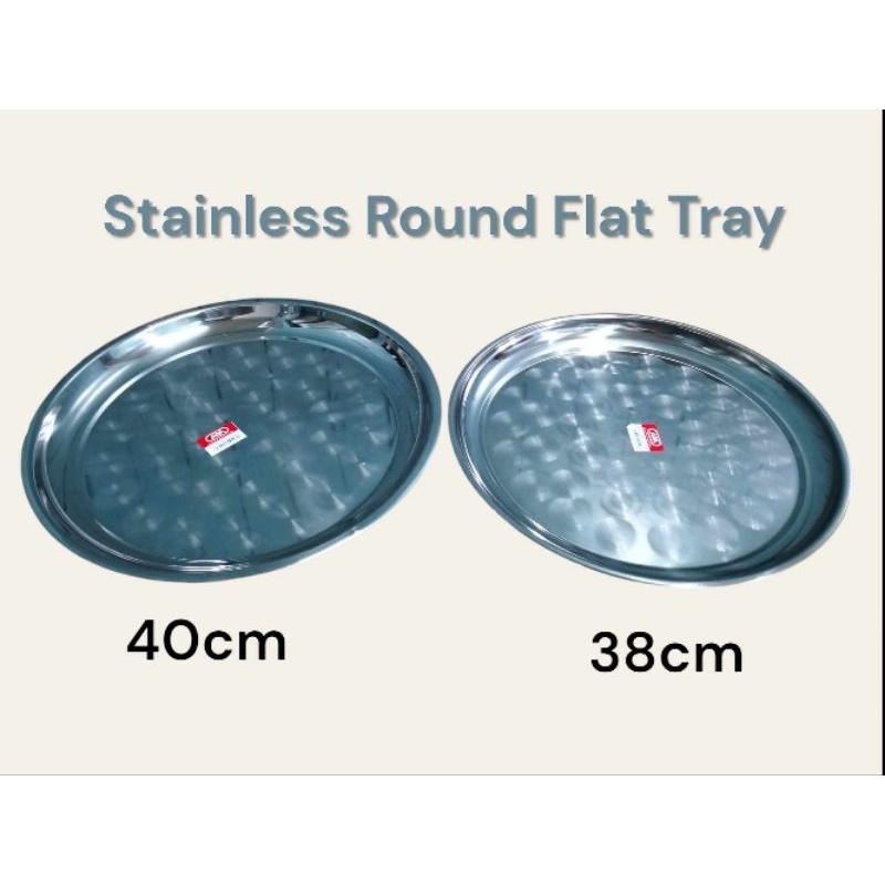 HT Round Stainless Flat Tray | Shopee Philippines