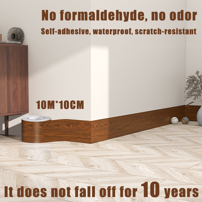 10MX10CM baseboard pvc self-adhesive wood sticker baseboard wall ...