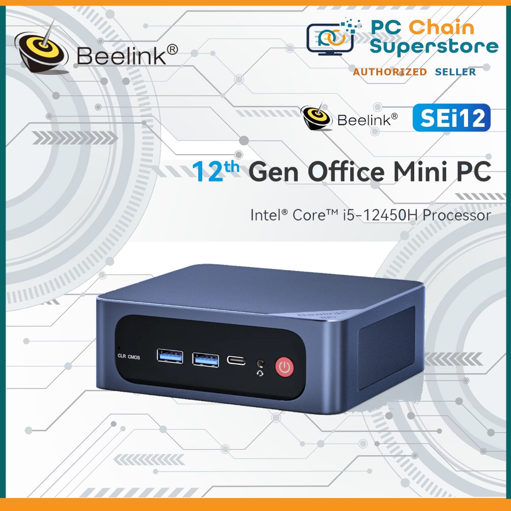 Beelink SEi12 High Performance Mini PC - Intel i5-12450H 12th Gen / 16GB RAM / 500GB SSD / Wifi ...