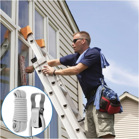 D-type pulley+40 foot rope telescopic ladder rope telescopic ladder ...