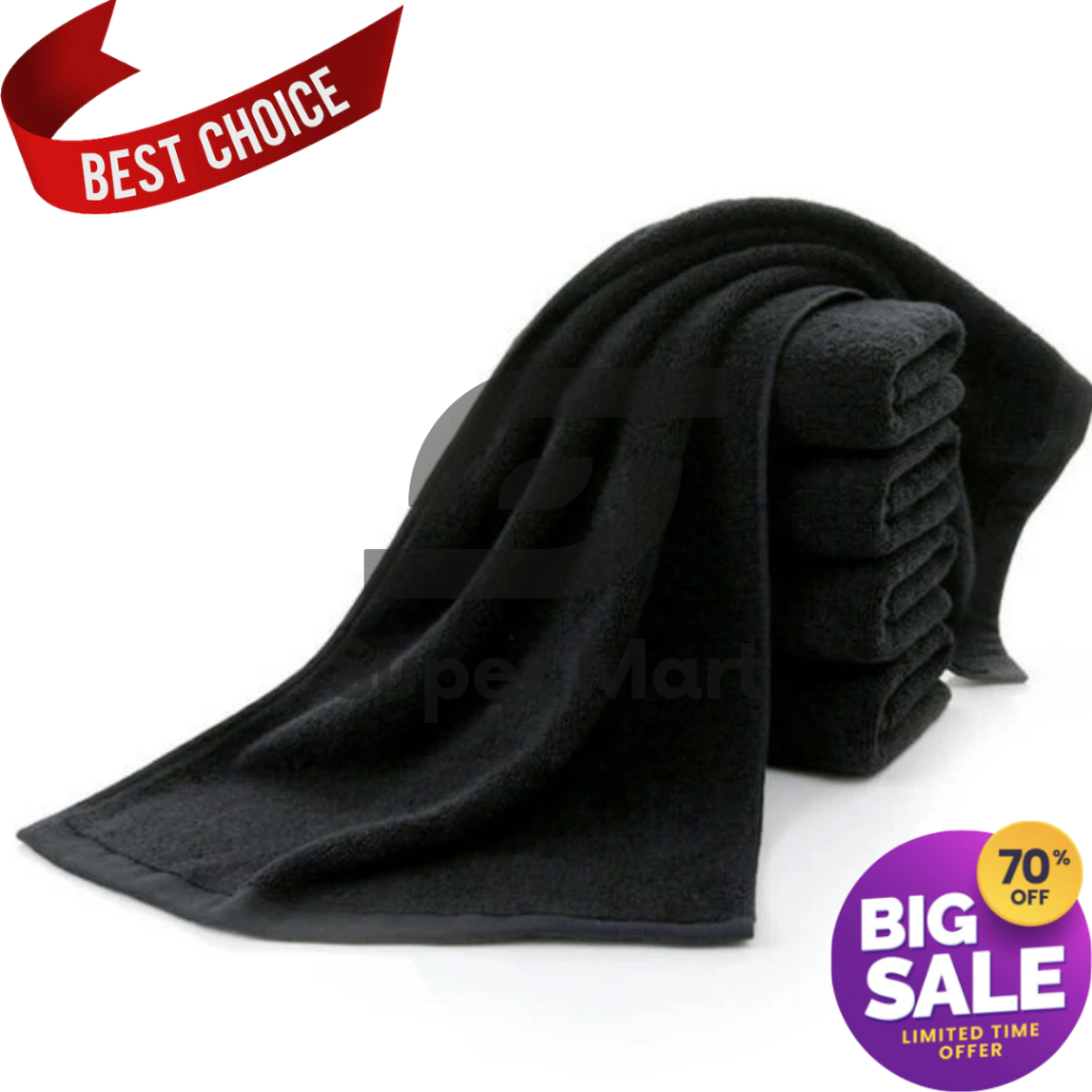SM Super Absorbent Black Hand Towel Microfiber Quality (33x75cm ...