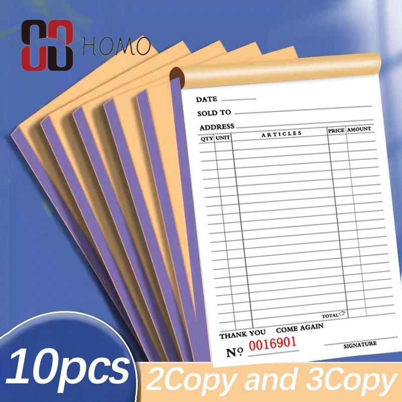 10pcs Carbonized Resibo Receipt Wholesale Formally Paper Order Business ...