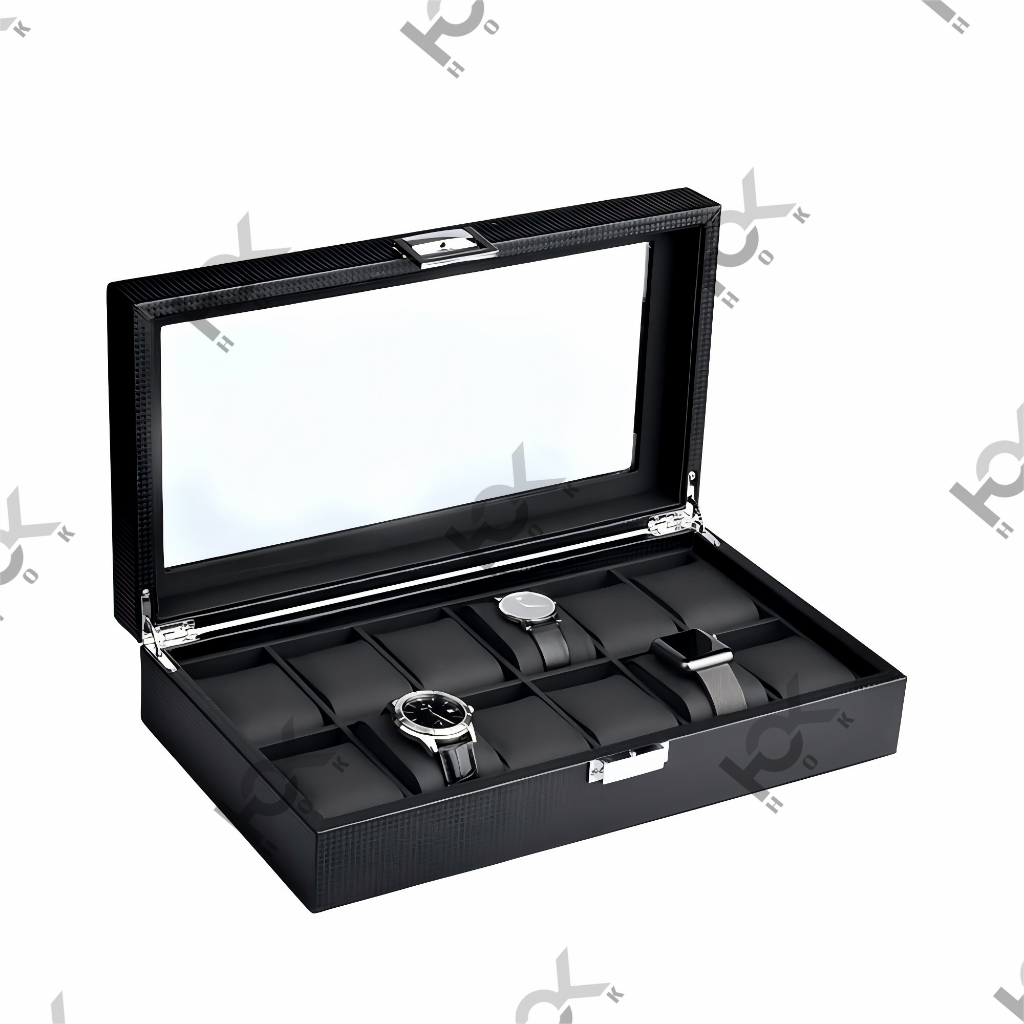 Watch Box 12 Slots,Watch Cases For Men,Watch Box Organizer With Glass ...
