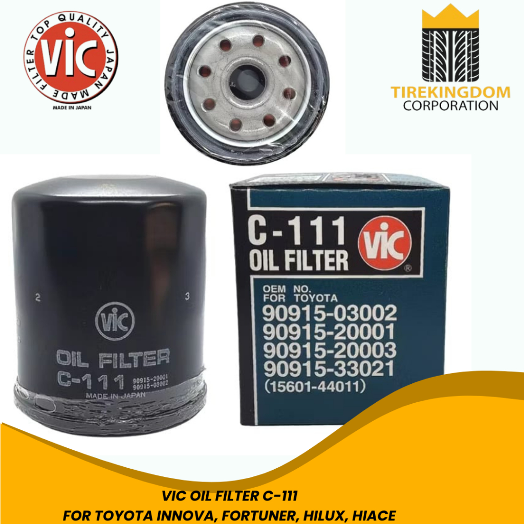 Vic Oil Filter C-111 for Toyota Innova, Hilux,Hiace and Fortuner ...