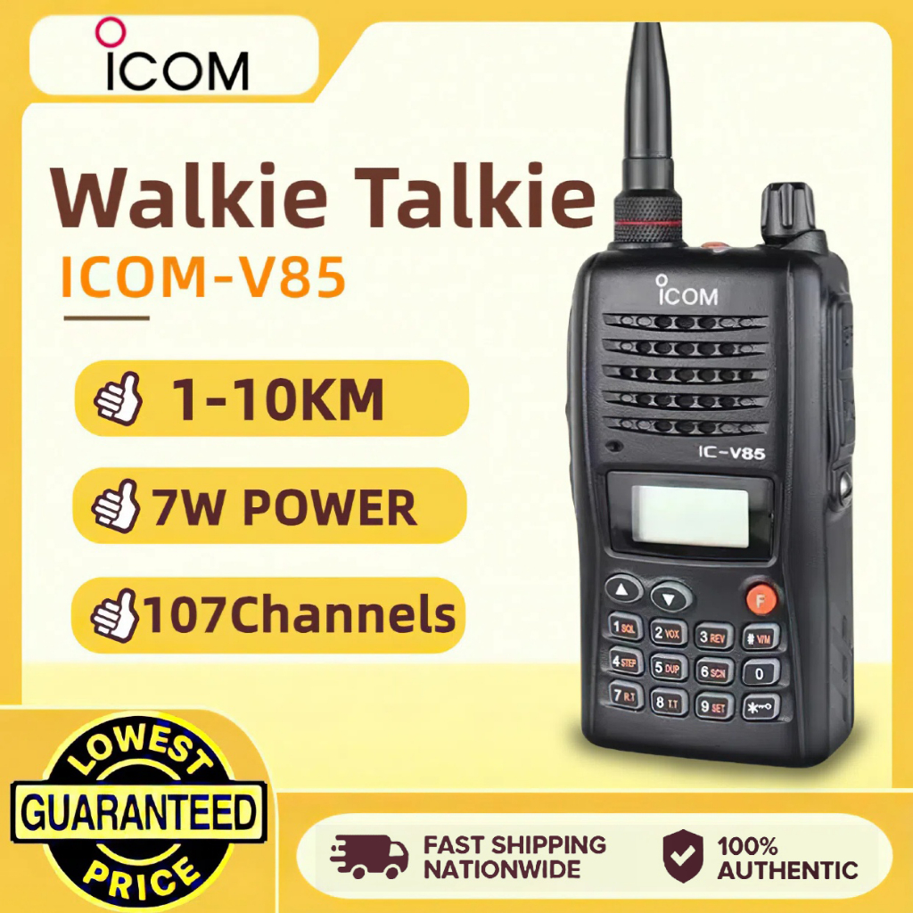 Icom radio original IC-V85 Walkie Talkie Radio Long Range 10KM Two Way Radio VHF IP54 Waterpoof ...