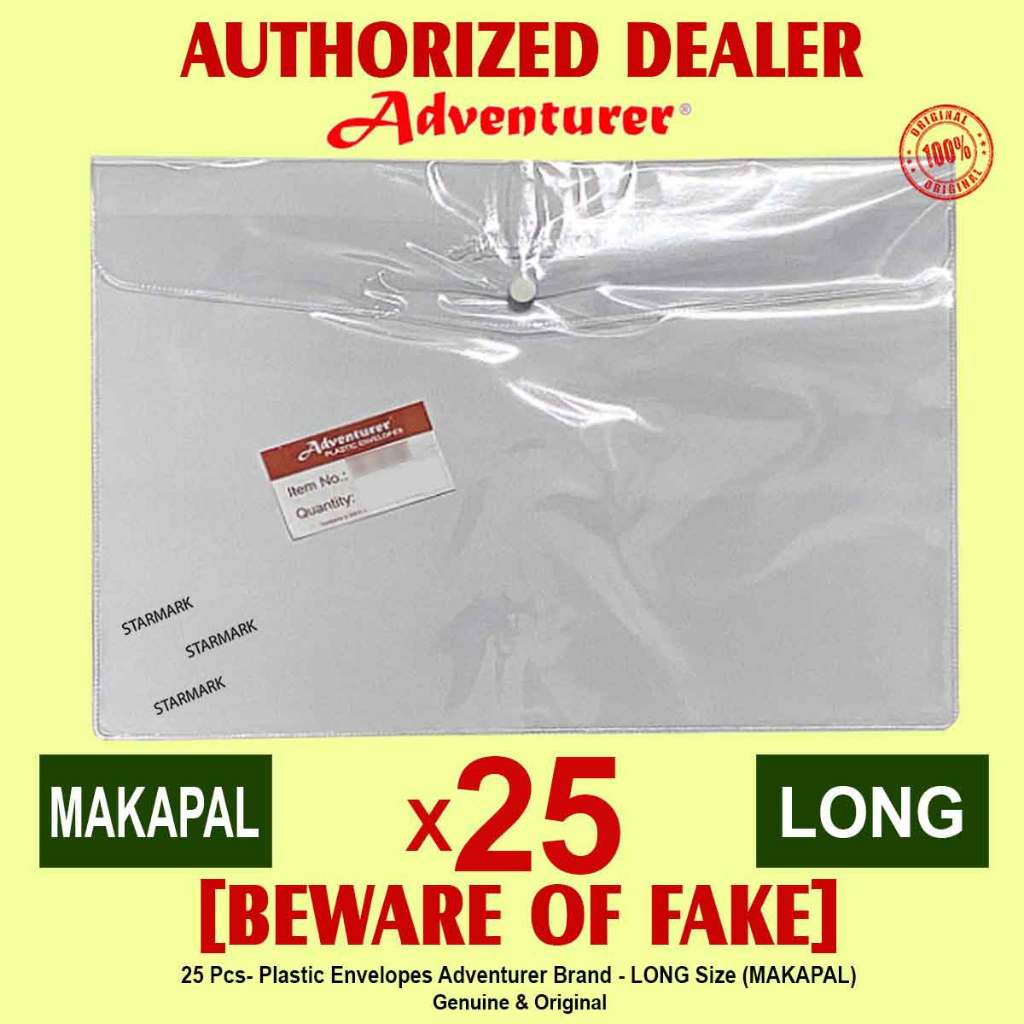 Plastic Envelope Envelopes LONG Size Adventurer Brand MAKAPAL G6 Clear ...