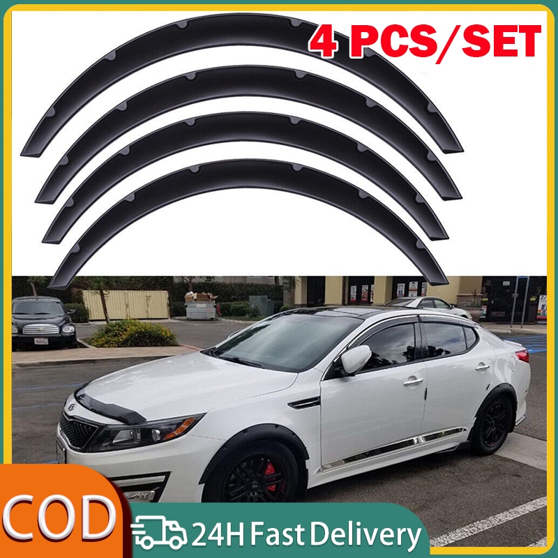4PCS car wheel fender flare flexible and durable polyurethane black ...