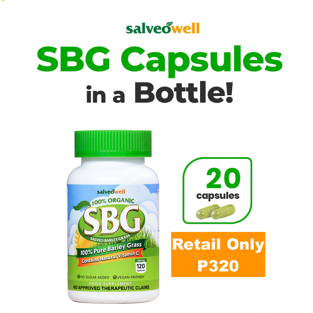 Salveo 20pcs Capsules 500mg Pure and Organic Barley Grass in a bottle ...