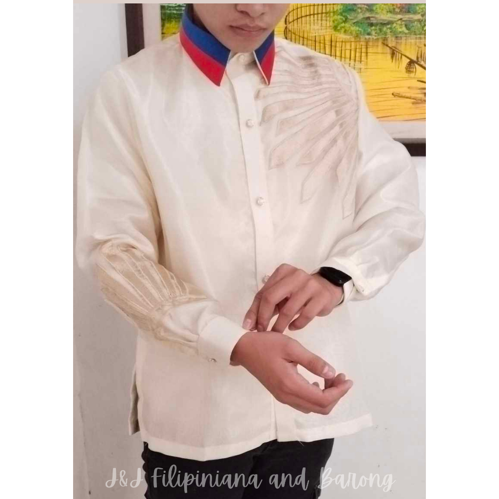 MENS MODERN BARONG TAGALOG SINAG DESIGN | Shopee Philippines