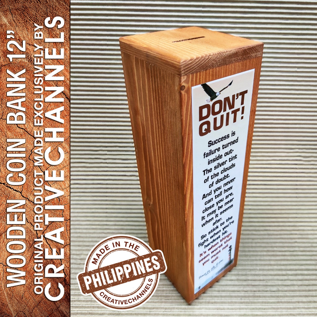 Reusable Wooden Coin Bank 12 Inches by CreativeChannels, WCB-12A, DON'T ...