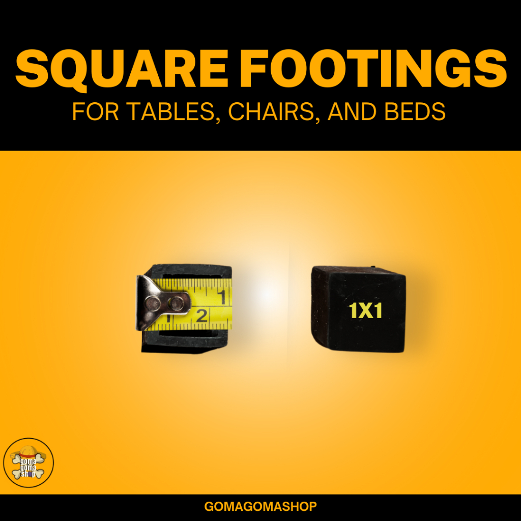 GOMAGOMASHOP RUBBER SQUARE FOOTINGS 1x1, 1by1 TABLES, CHAIRS AND BED ...