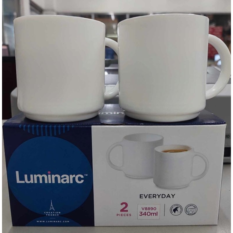 Luminarc Everyday Mug 2 pcs 340ml | Shopee Philippines