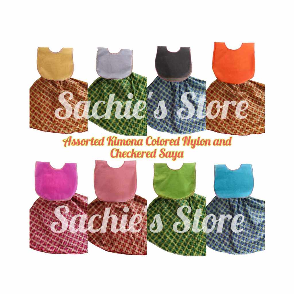 Buwan ng Wika Costumes - Kimona Nylon and Checkered Colored Saya / Baro ...