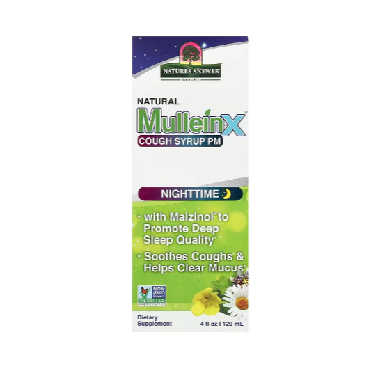 Nature's Answer, Natural Mullein-X Cough Syrup PM, Nighttime , 4 fl oz ...