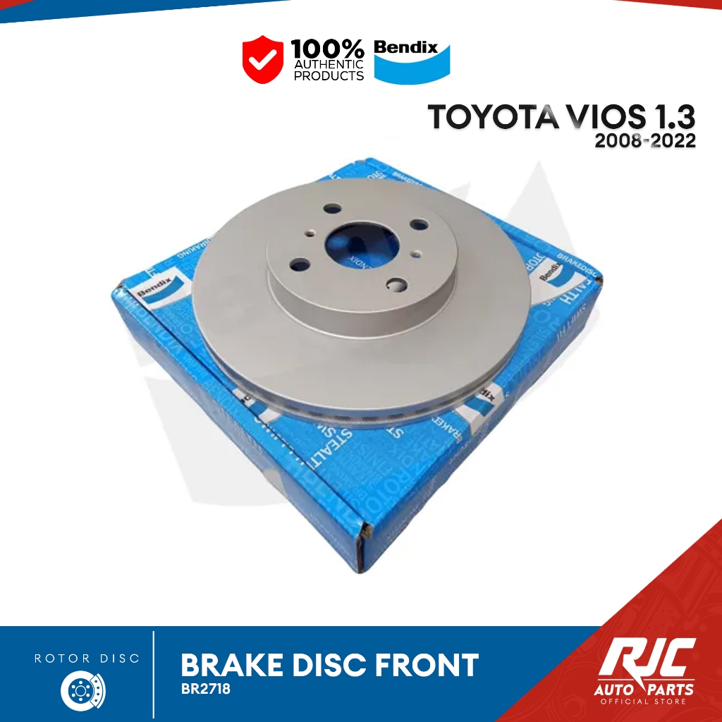 BENDIX ROTOR DISC TOYOTA VIOS 1.3 FRONT 2016-2022 BR2718 Vios 1pc ...