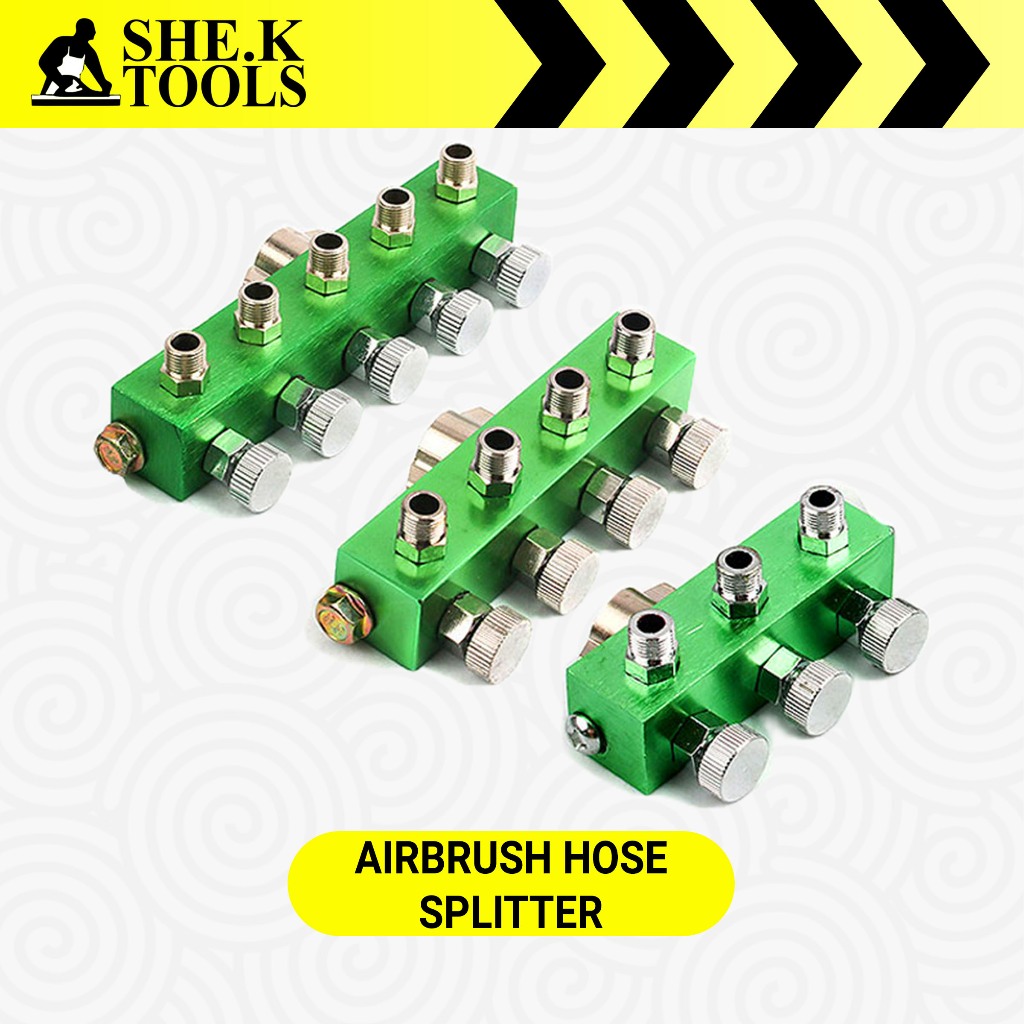 SHE.K Air Hose Splitter 3 Way 4 Way 5 Way Airbrush Splitter Adjustable ...