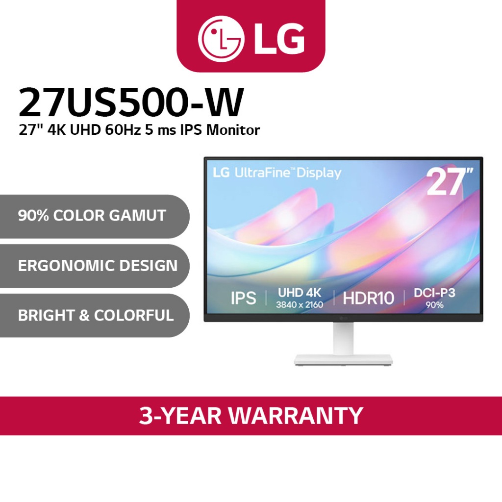 LG 27US500-W 27" UltraFine™ 4K UHD (3840 x 2160) HDR10 IPS Monitor | Shopee Philippines