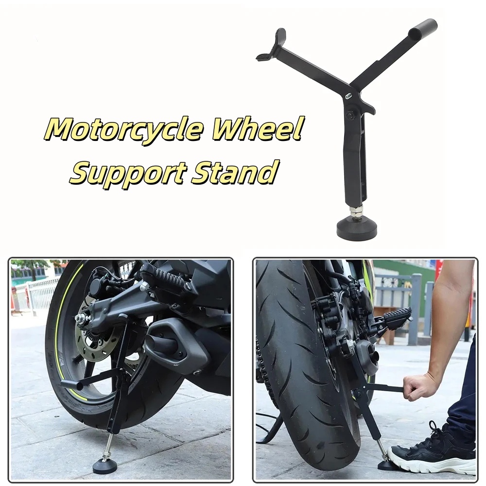 Foldable Motorcycle Wheel Support Side Stand Paddock Portable Lifting ...