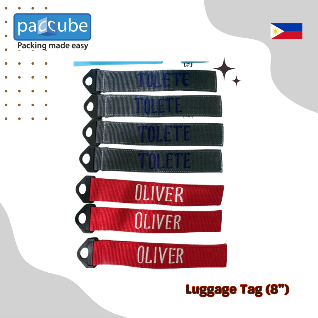 PACCUBE Personalized Embroidered Luggage Tag (8 inches) | Bag Tag ...