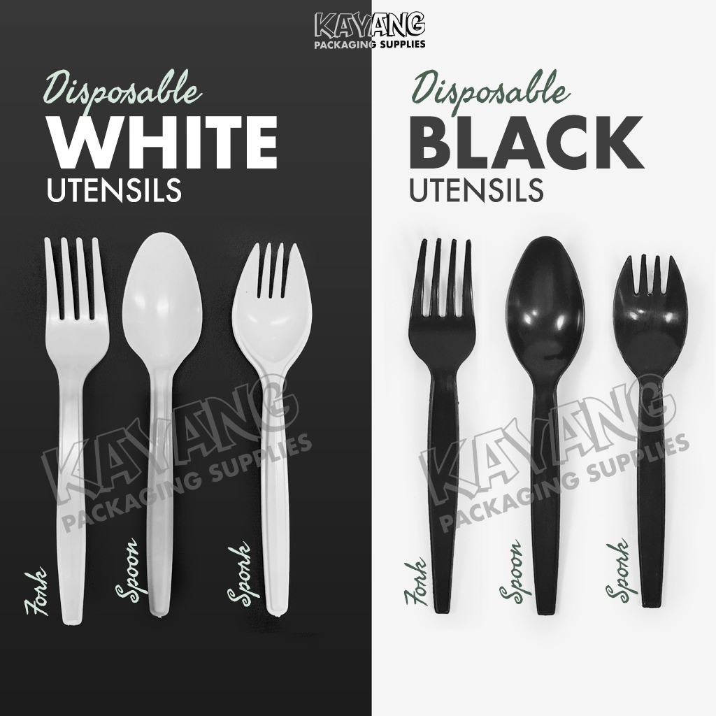 [25pcs] Spoon, Fork, Spork - Disposable Plastic Utensils | Shopee ...