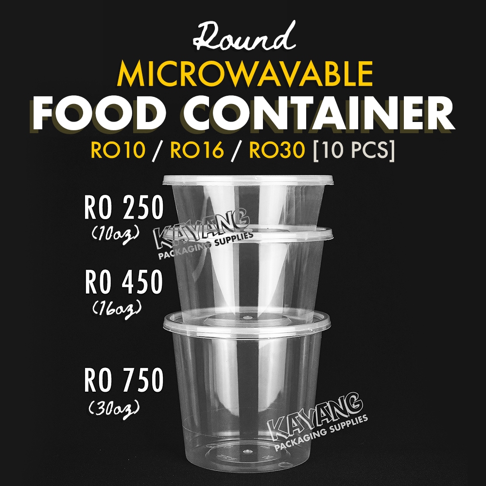 [10pcs] RO250 (RO10) Round Microwavable Food Container Tub (250ml ...