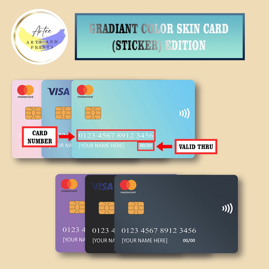 GRADIANT COLOR SKIN CARD STICKER EDITION FOR DEBIT/CREDIT CARDS ...