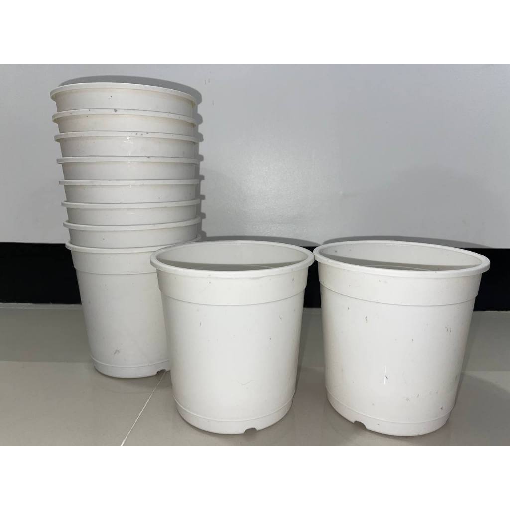 10 pieces white round plant pot - 6x6" - puti paso 35 pesos each only ...