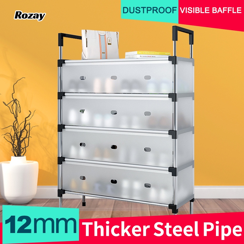 3-7 Layer Shoe rack organizer with cover Dustproof Waterproof Shoe ...