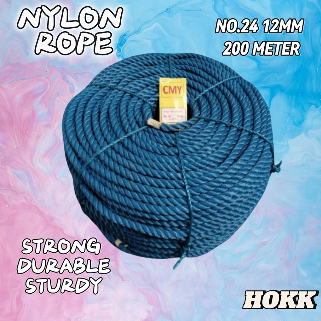 #24 12mm YELLOW/BLUE POLYETHYLENE ROPE (200 Meters)/NYLON ROPE/LUBID ...