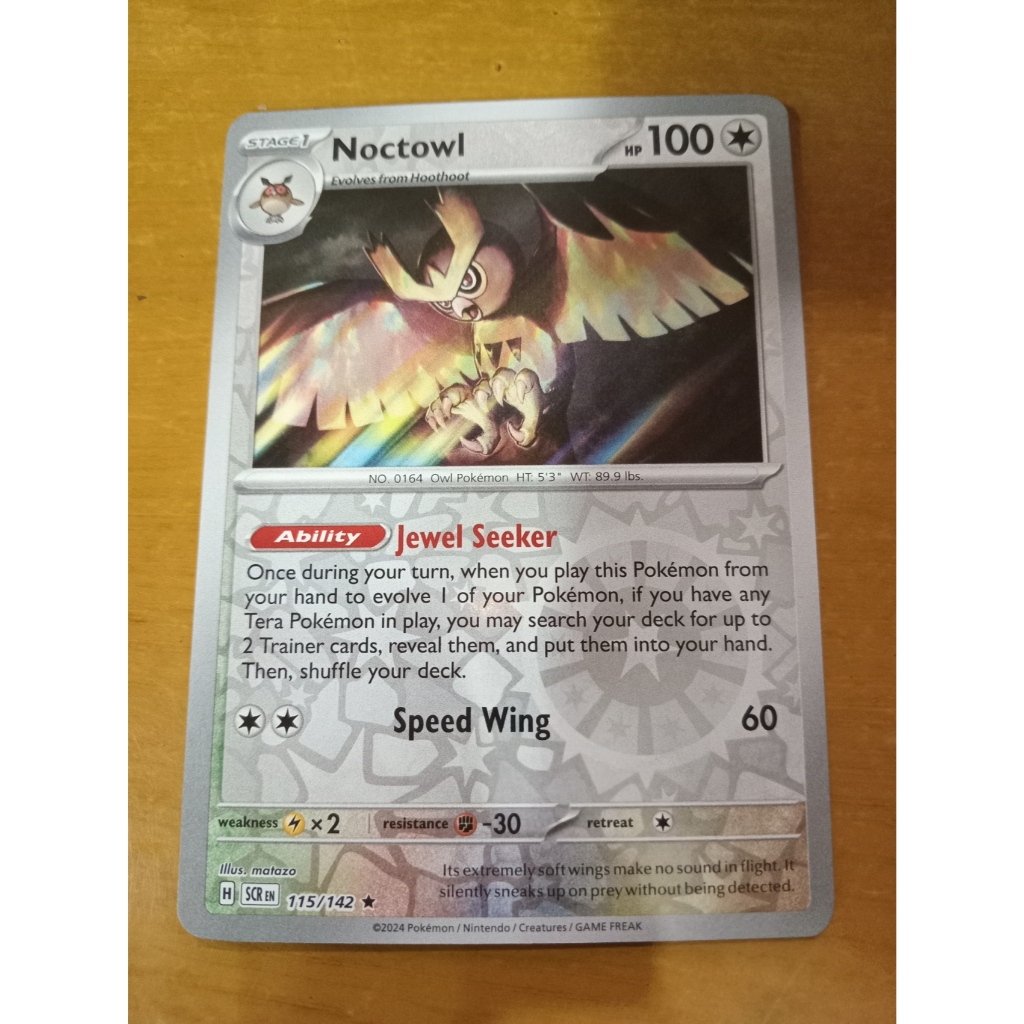 Noctowl - 115/142 - Rare SCR Stellar Crown Pokemon TCG Standard ENG ...