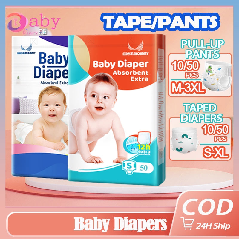 Baby Diary 10/50pcs BABY Pull-up Pants Baby diapers All size Bundle ...