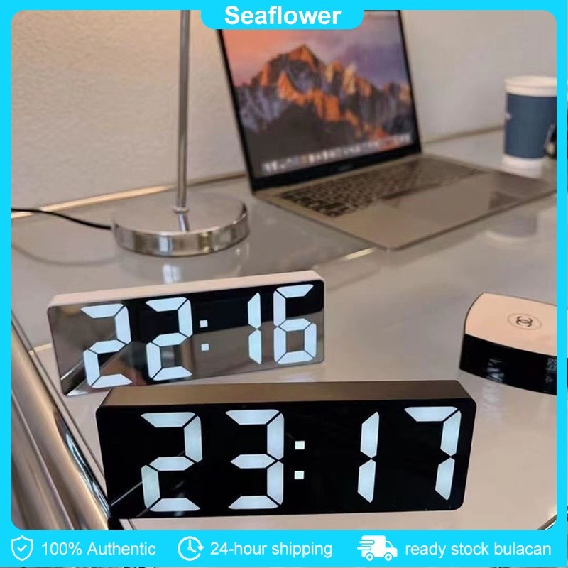 Alarm Clock Plastic LED Digital Night Light Display Mirror Decor Useful ...