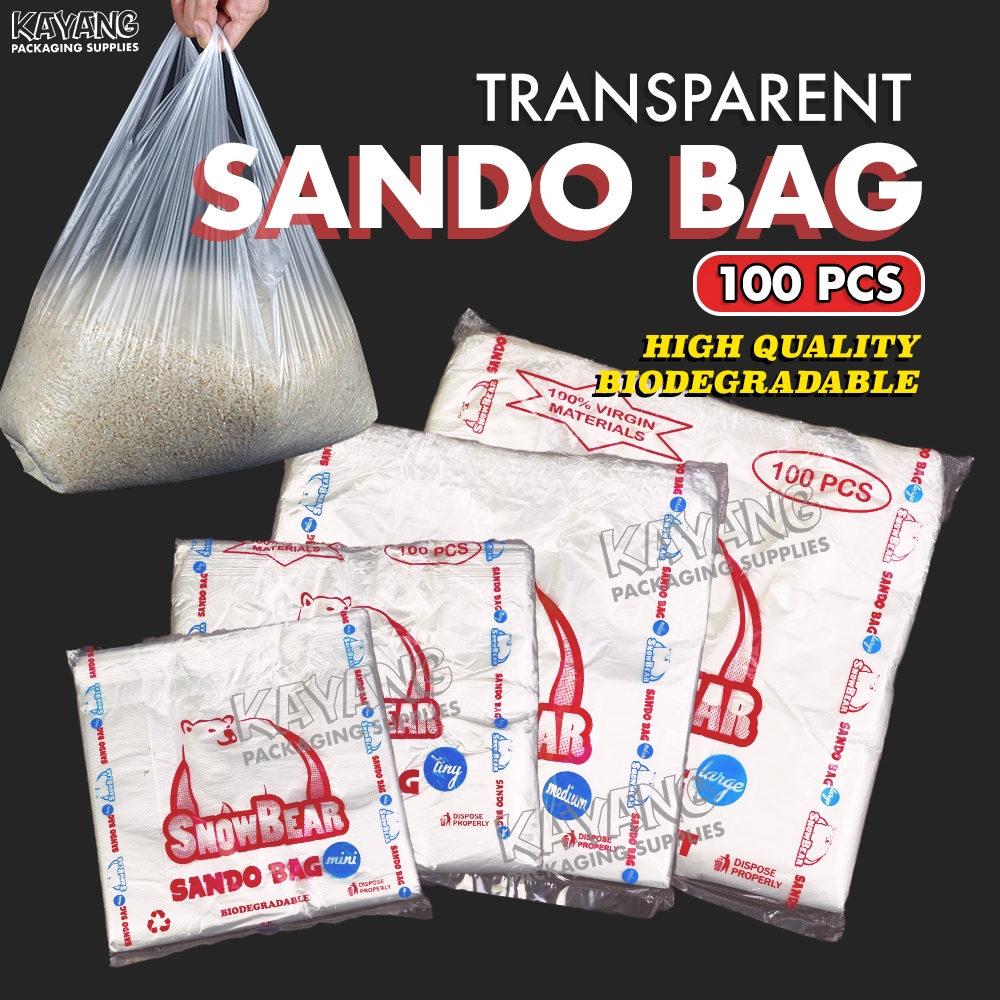 [100pcs] Snowbear Clear Sando Plastic Bag - Mini, Tiny, Medium, Large ...
