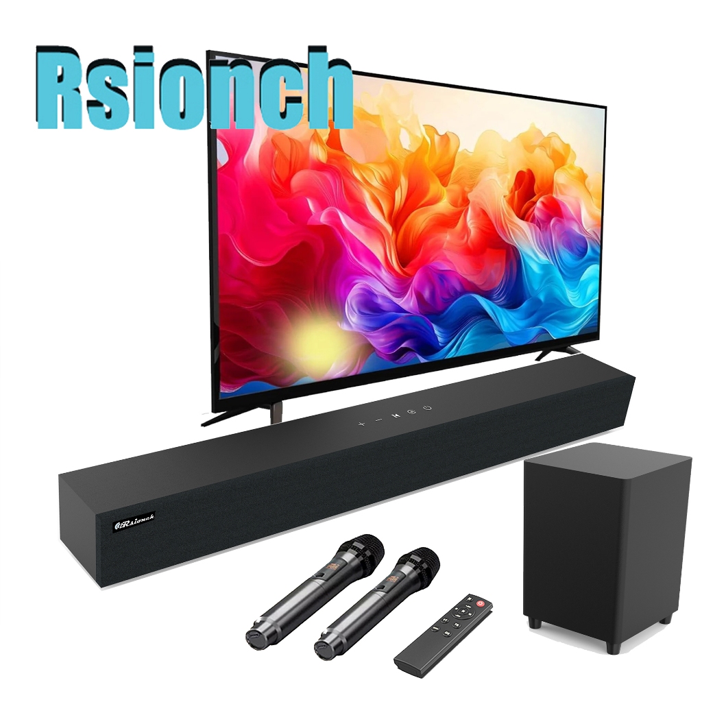 Rsionch Bluetooth Soundbar with Subwoofer Karaoke Speaker Bass Wireless ...