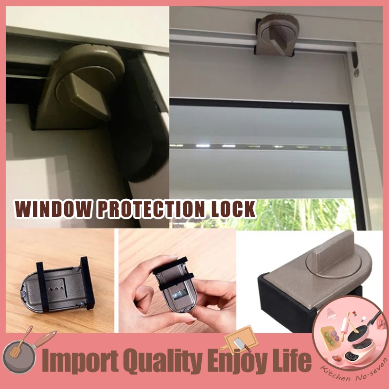Safety Security Anti-theft Sliding Auxiliary Window Limiter Lock Sash ...
