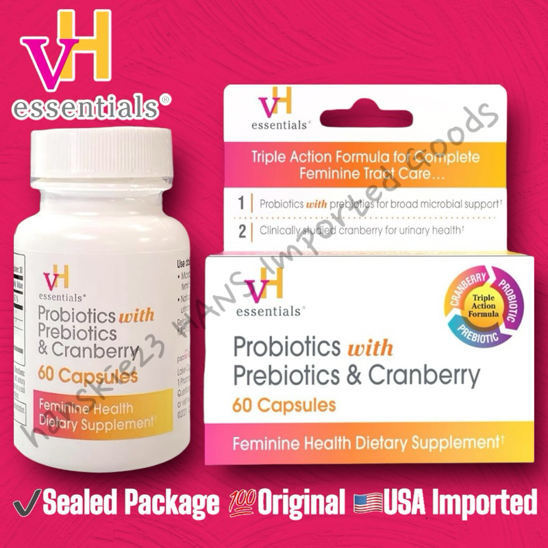 SEALED Original vH Essentials Probiotics Prebiotics and Cranberry 60 ...
