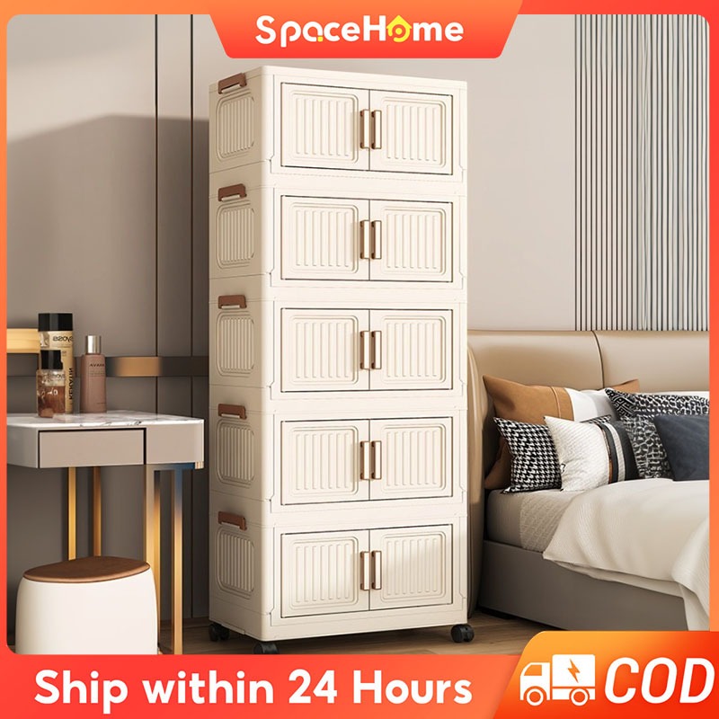 Foldable Storage Cabinet Almari Baju Stackable Storage Box Clothes ...