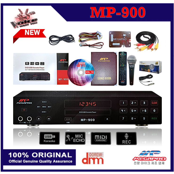 NEW MEGAPRO MP900 kARAOKE PLAYER OVER 18k SONGS w/ free mic | Shopee ...