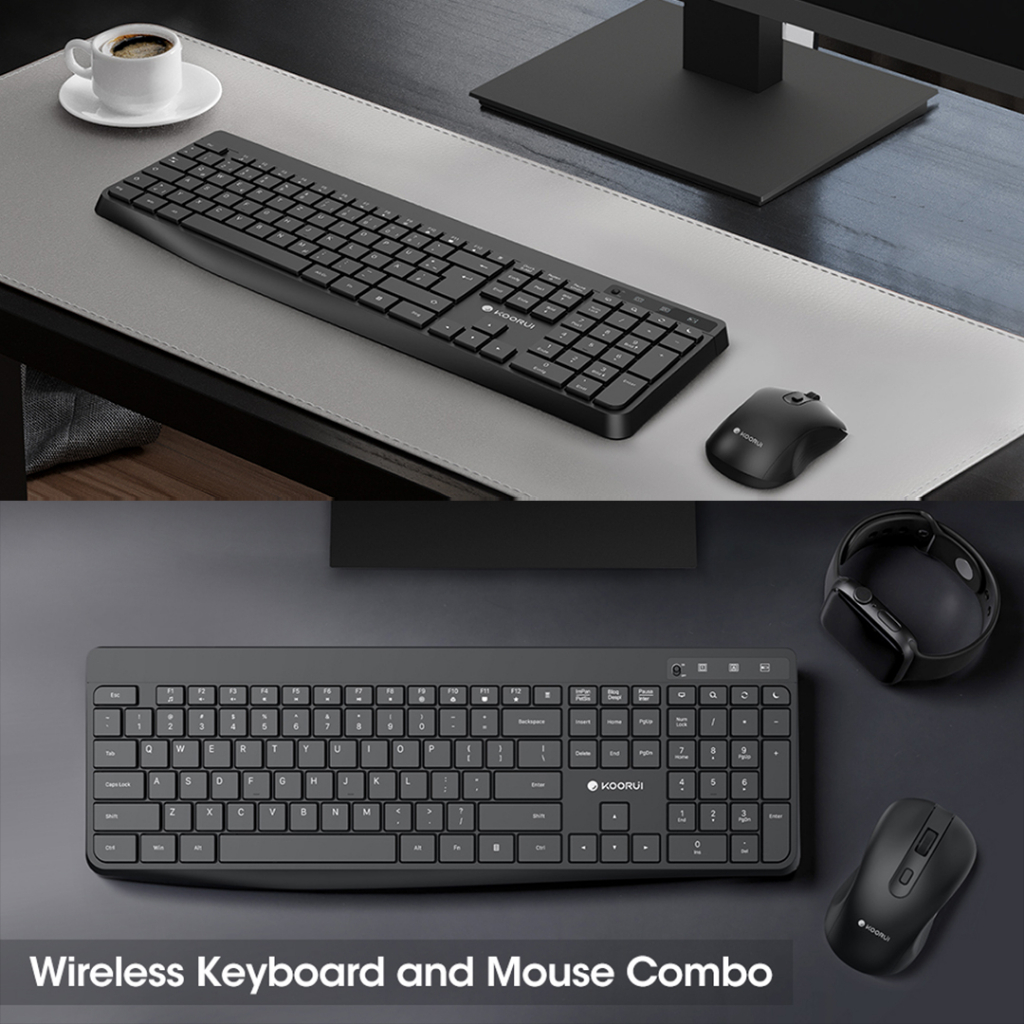 TITAN ARMY X KOORUI BK0104 Wireless Keyboard and Mouse Combos, 2.4G ...