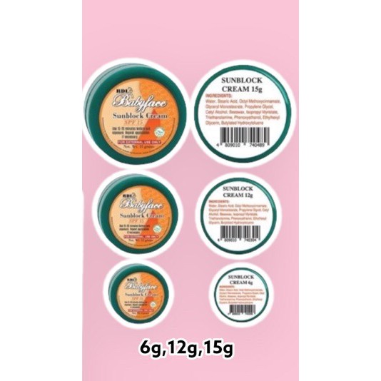 RDL SUNBLOCK CREAM SPF 15(6g) | Shopee Philippines