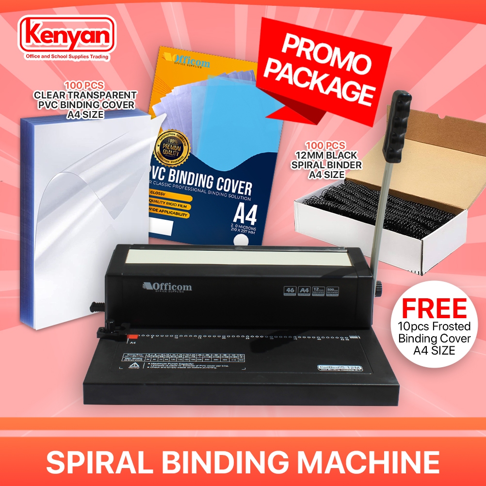PACKAGE Spiral Binding Machine A4 Size + 100pcs Spiral Binder + 100pcs ...