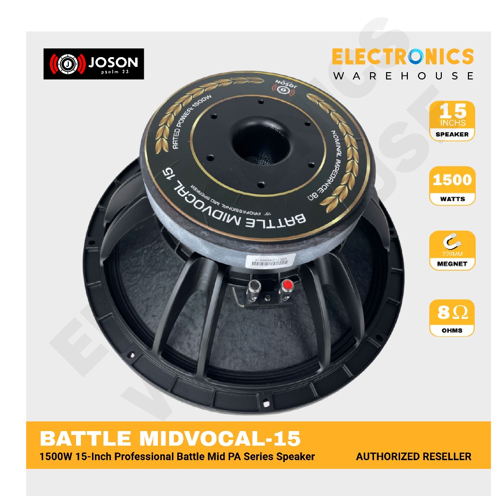 Joson Battle Mid vocal 15,1500 Watts,15 Inch, Professional Battle Mid ...