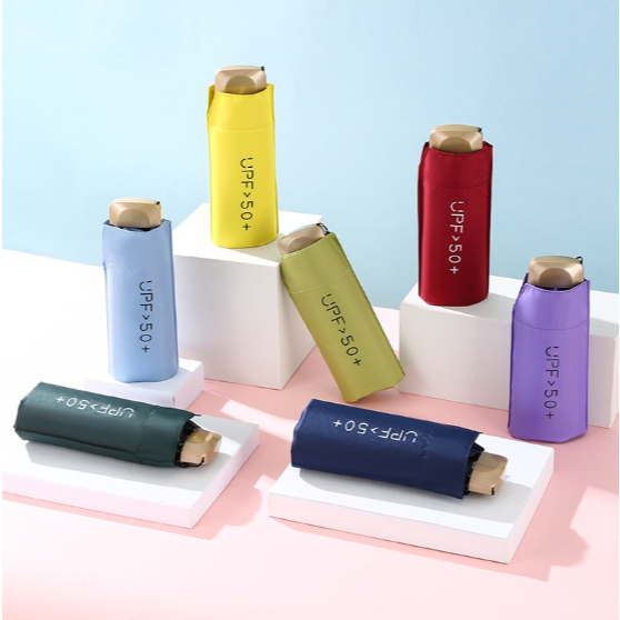 Ultra-light mini five-fold umbrella UV protection folding sunshade dual ...